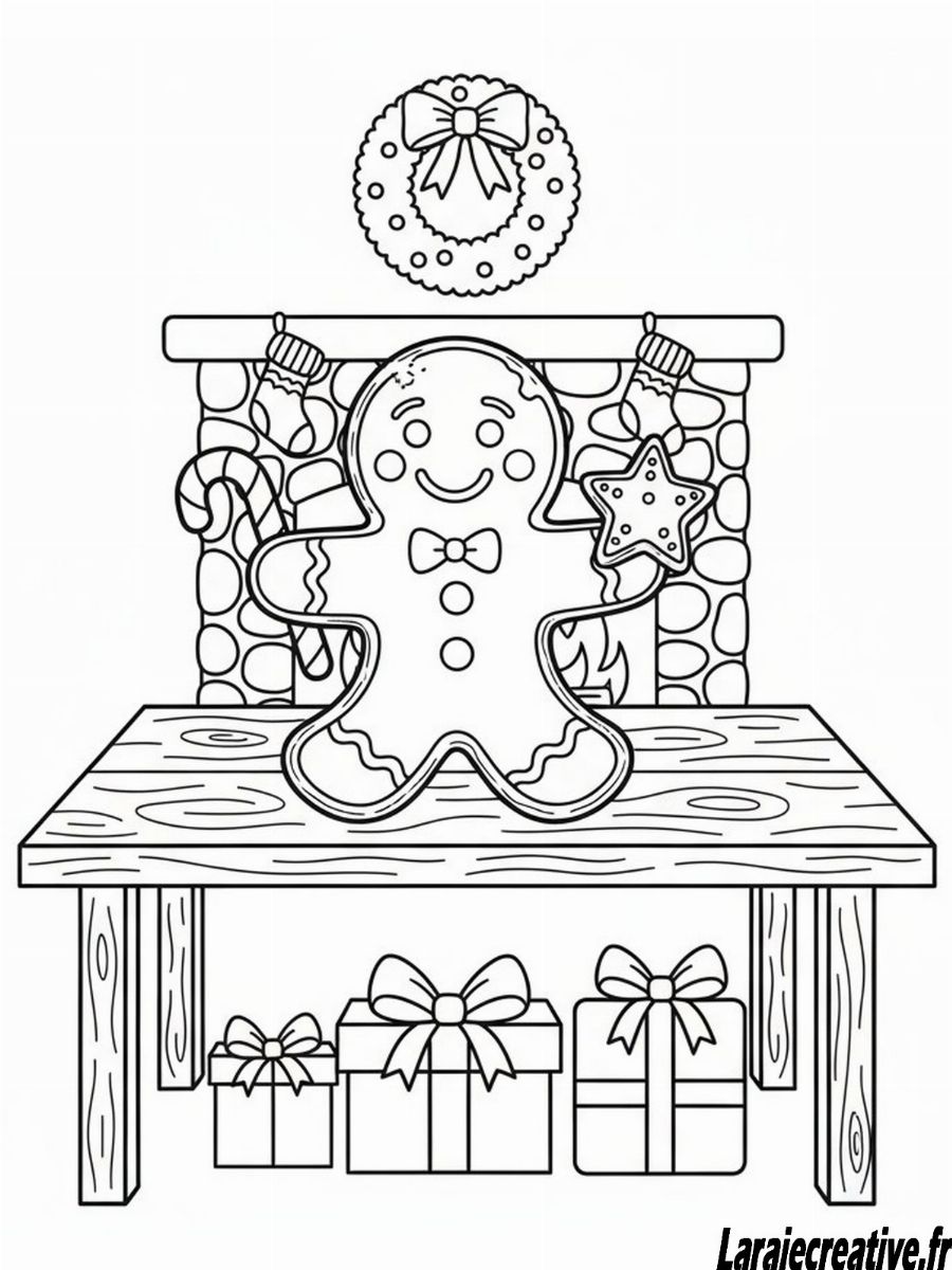 Coloriage biscuit de Noël à imprimer gratuit PDF & JPG